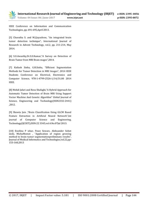 Optimizing Problem Of Brain Tumor Detection Using Image Processing Pdf