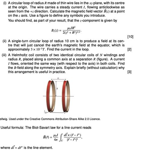 Solved I A Circular Loop Of Radius R Made Of Thin Wire Chegg