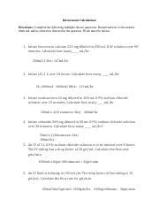 Mastering Intravenous Calculations Practice Questions Course Hero