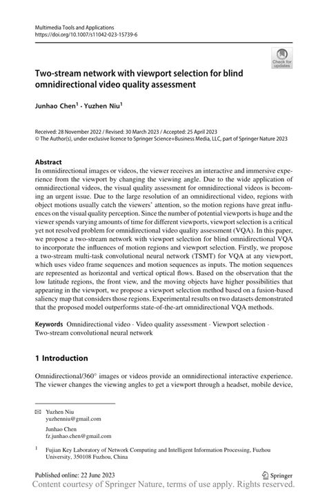 Two Stream Network With Viewport Selection For Blind Omnidirectional Video Quality Assessment