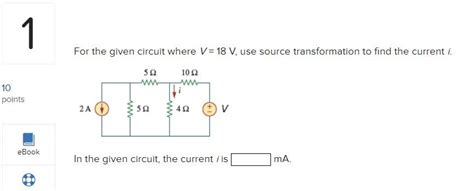 Solved For The Given Circuit Where V18 V Use Source