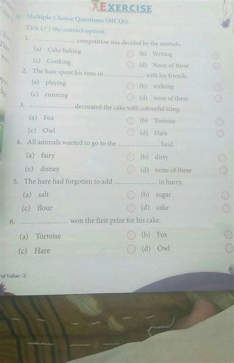 EEXERCISE A Multiple Choice Questions MCQs Tick The Correct Optio