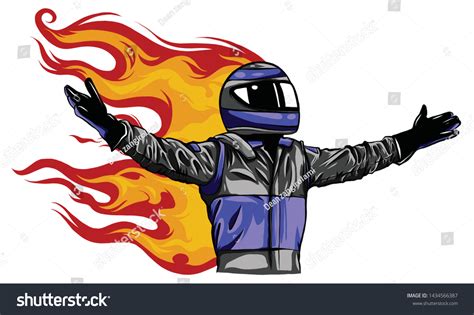 Car Racing Man Cartoon Vector Illustration 库存矢量图（免版税）1434566387