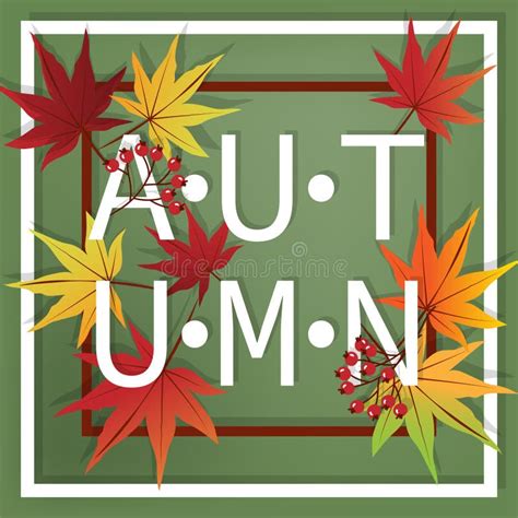 Autumn Background With Hello Autumn Text On Autumn Leaves Frame Stock