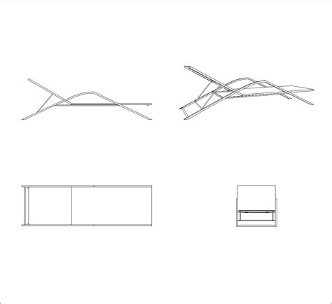 Reclining Sun Lounger Dwg Cad Block Free Download