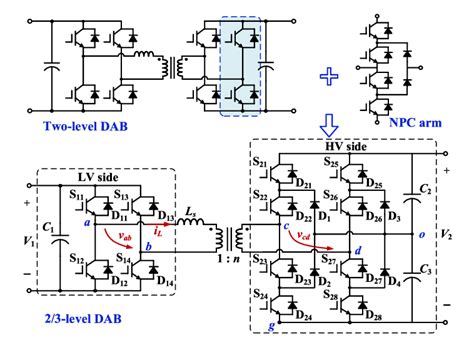 A Two Three 2 3 Level Dual Active Bridge Dab Converter Download Scientific Diagram