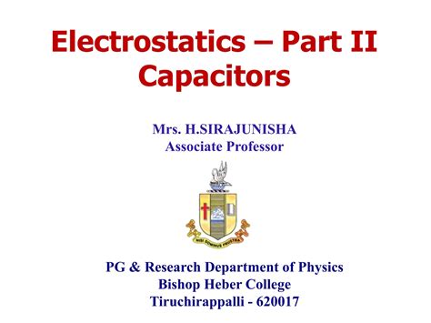 Capacitor Principle And Types Of Capacitors PPT Chemistry Science