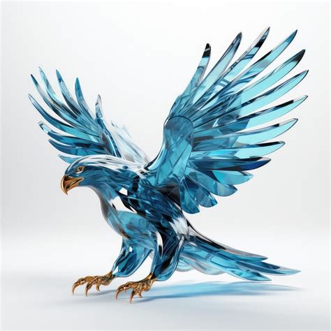 Premium Ai Image Illustration Glass Eagle Statuette Decor