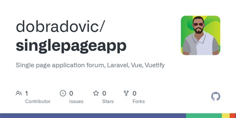 Github Dobradovicsinglepageapp Single Page Application Forum Laravel Vue Vuetify