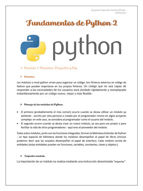 Fundamentos De Python 2 1 Pdf Objeto Informática Archivo De