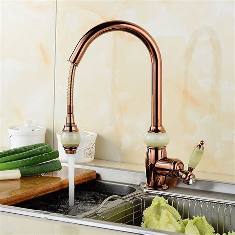 South African Premium Brass High Arc Golden Rose Gold Rotatable Pull