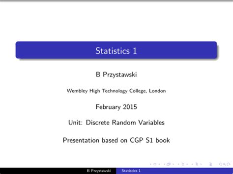 S1 Discrete Random Variables Teaching Resources