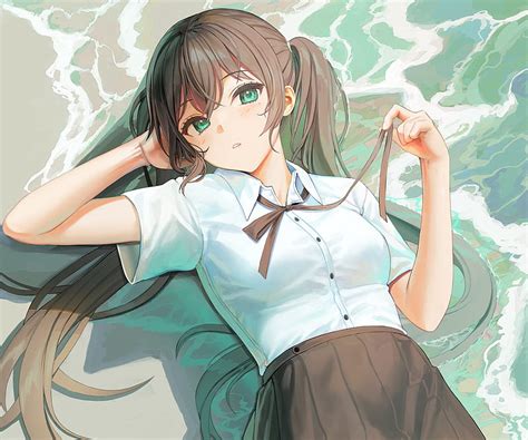 Anime Girl Laying In Grass