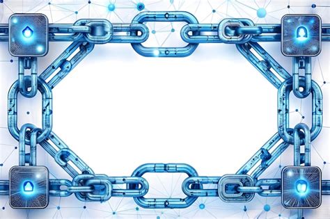 Blockchain Security 3d Ai Driven Frame Concept With Digital Connections On White Background
