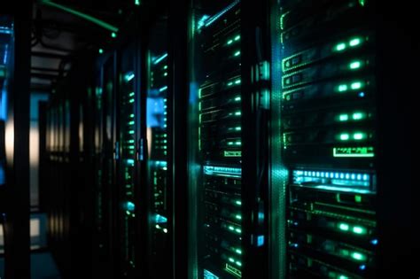 Premium AI Image CuttingEdge Data Processing Supercomputers And Server Racks In A