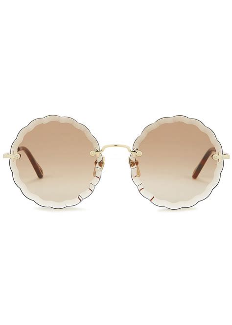 ChloÉ Rosie Scalloped Round Frame Sunglasses Endource