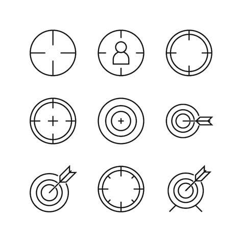 Premium Vector Editable Set Icon Of Target Vector Illustration Isolated On White Background