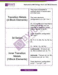 Neet Biology Flashcards The D And F Block Elements Download Printable PDF Templateroller