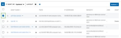 Selecting Assets In Asset List View