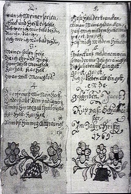 Rev John Jacob Repass 1769 Songbook Courtesy Beverly Repass Hoch