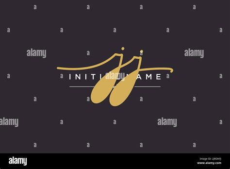Jj Signature Logo Template Vector Hand Drawn Calligraphy Lettering Vector Illustration Stock