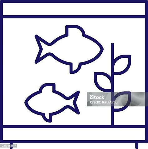 수족관 개요 간단한 선형 이미지 모음 편집 가능한 스트로크 웹 사이트 책 카드 앱에 적합 0명에 대한 스톡 벡터 아트 및 기타 이미지 Istock
