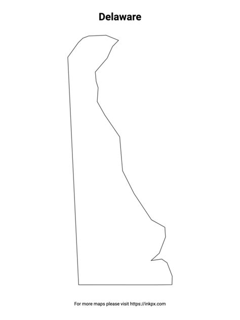 Printable Delaware State Map And Outline · Inkpx