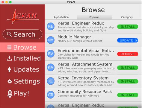 Discussion GUI Redesign Mock Up Issue KSP CKAN CKAN GitHub