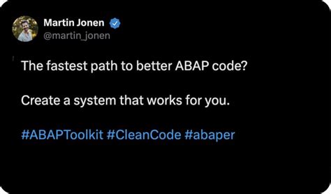 martin jonen on linkedin abap cleancode improvement noshortcutsneeded