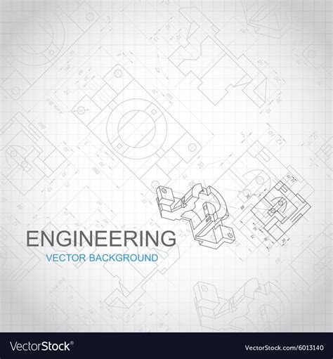 Engineering Background With Technical Drawing Vector Image