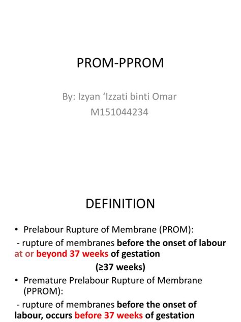 Prom Pprom Seminar Pdf Preterm Birth Fetus