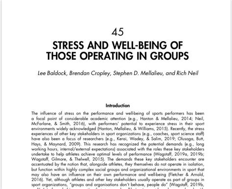 Dr Lee Baldock On Linkedin Excited To See Our New Chapter On The Stress And Well Being Of Those…
