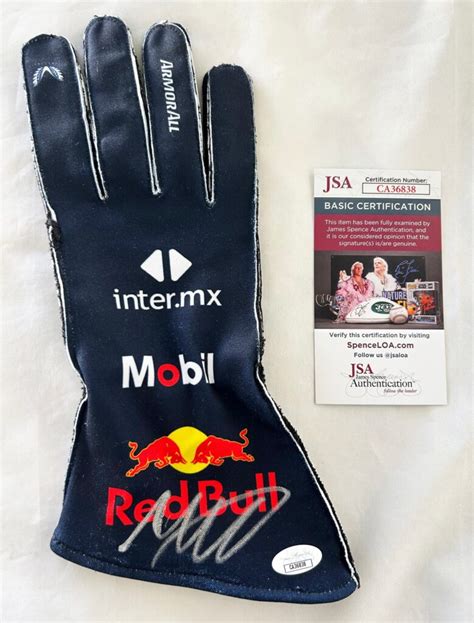 Max Verstappen Signed Racing Glove Red Bull Formula 1 F1 Jsa 2