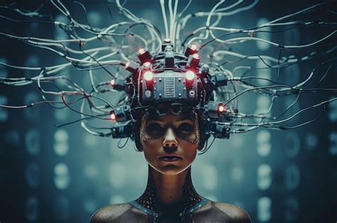 Premium Photo Photo Of A Person Wearing A Braincomputer Interface Generative Ai