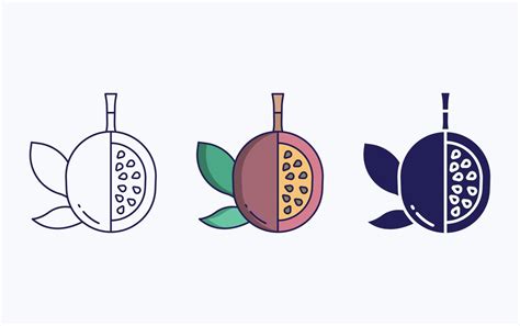 Passion Fruit Cut And Sliced 17055019 Vector Art At Vecteezy