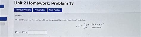 solved unit 2 homework problem 13 previous problem problem