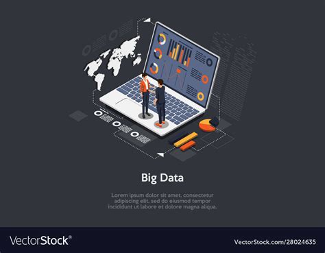 Isometric Big Data Concept Visualization Vector Image