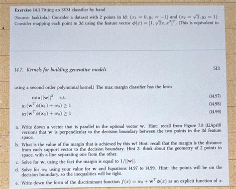 solved exercise 14 1 fitting an svm classifier by hand