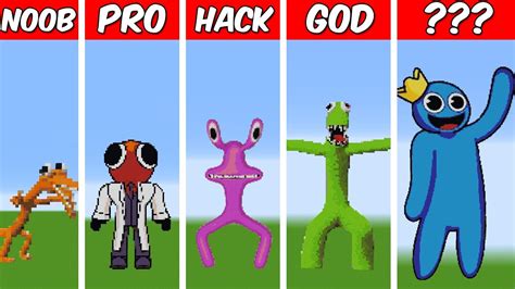 All Rainbow Friends Pixel Art Build In Minecraft Noob Vs Pro Vs Hacker