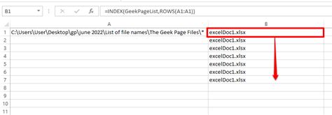 How To Get The List Of File Names Inside A Folder In Excel