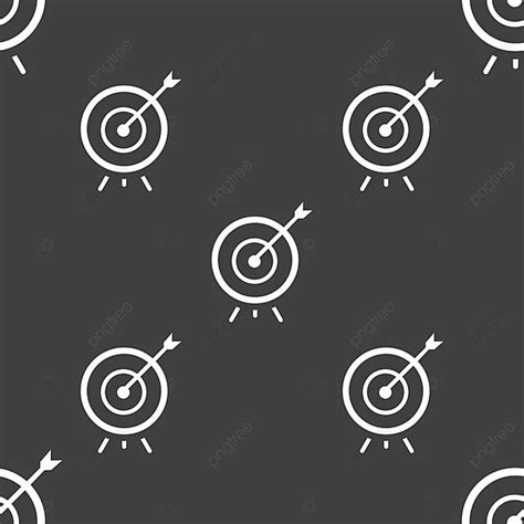 Gray Background Seamless Pattern Featuring A Target Icon Symbol In Vector Format Vector Dart