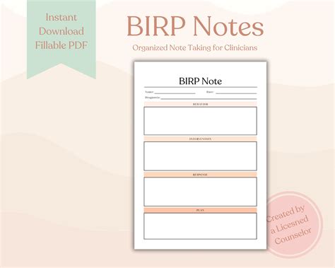Birp Note Therapist Note Template Therapy Note Note Template For Therapy Counseling Note
