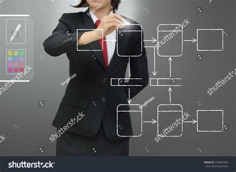 Business Woman Drawing Entity Relation Diagram Stock Photo Shutterstock