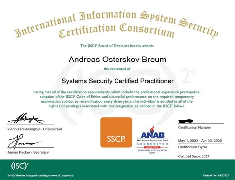 Andreas Breum On Linkedin Sscp Isc2 Informationsecurity Certification