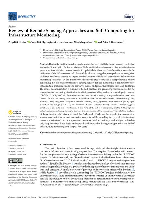Pdf Review Of Remote Sensing Approaches And Soft Computing For
