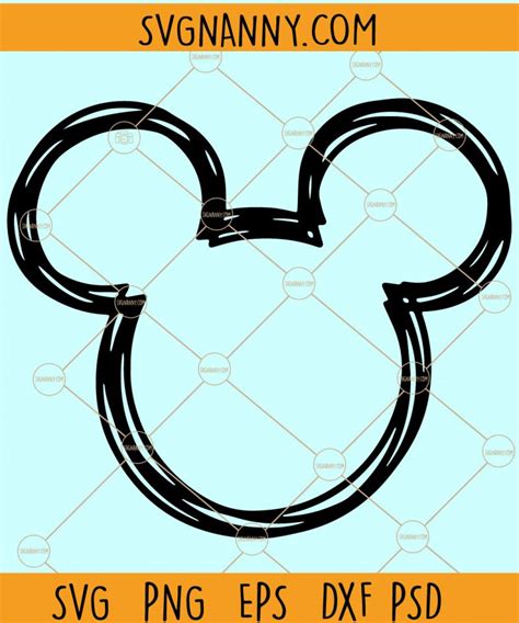 Mickey Mouse Outline Svg Mickey Mouse Svg Mickey With Ears Svg