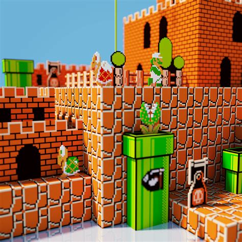 Voxel Diorama Of Bowsers Castle Voxel Art Rmagicavoxel