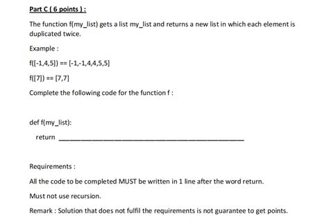 Solved Python Part C 6 Points The Function Fmylist