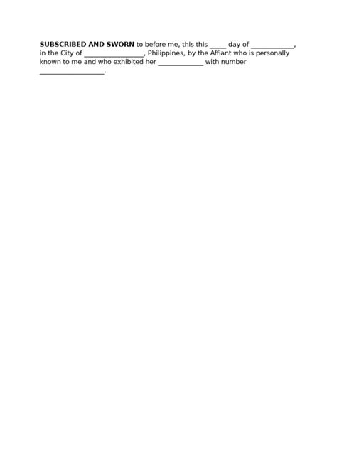 Subscribed And Sworn To Before Me Pdf