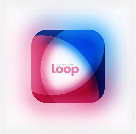 Premium Vector Vector Square Loop Business Symbol Geometric Icon Created Of Waves With Blurred
